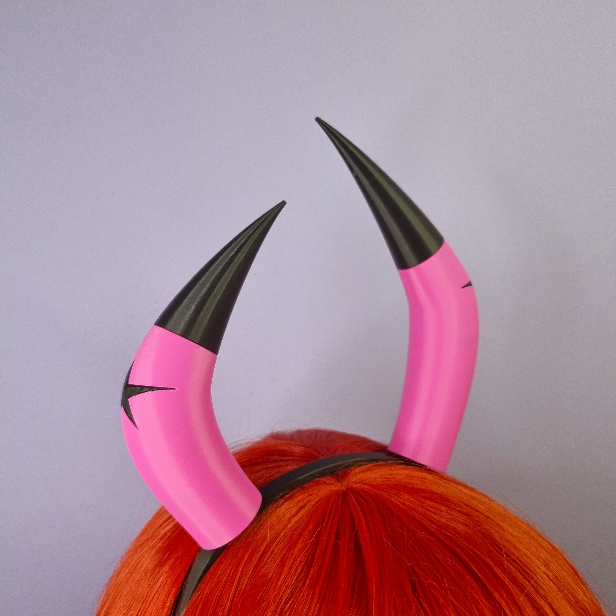 Cosplay horns pink with black star – Spicy Cat Crafts