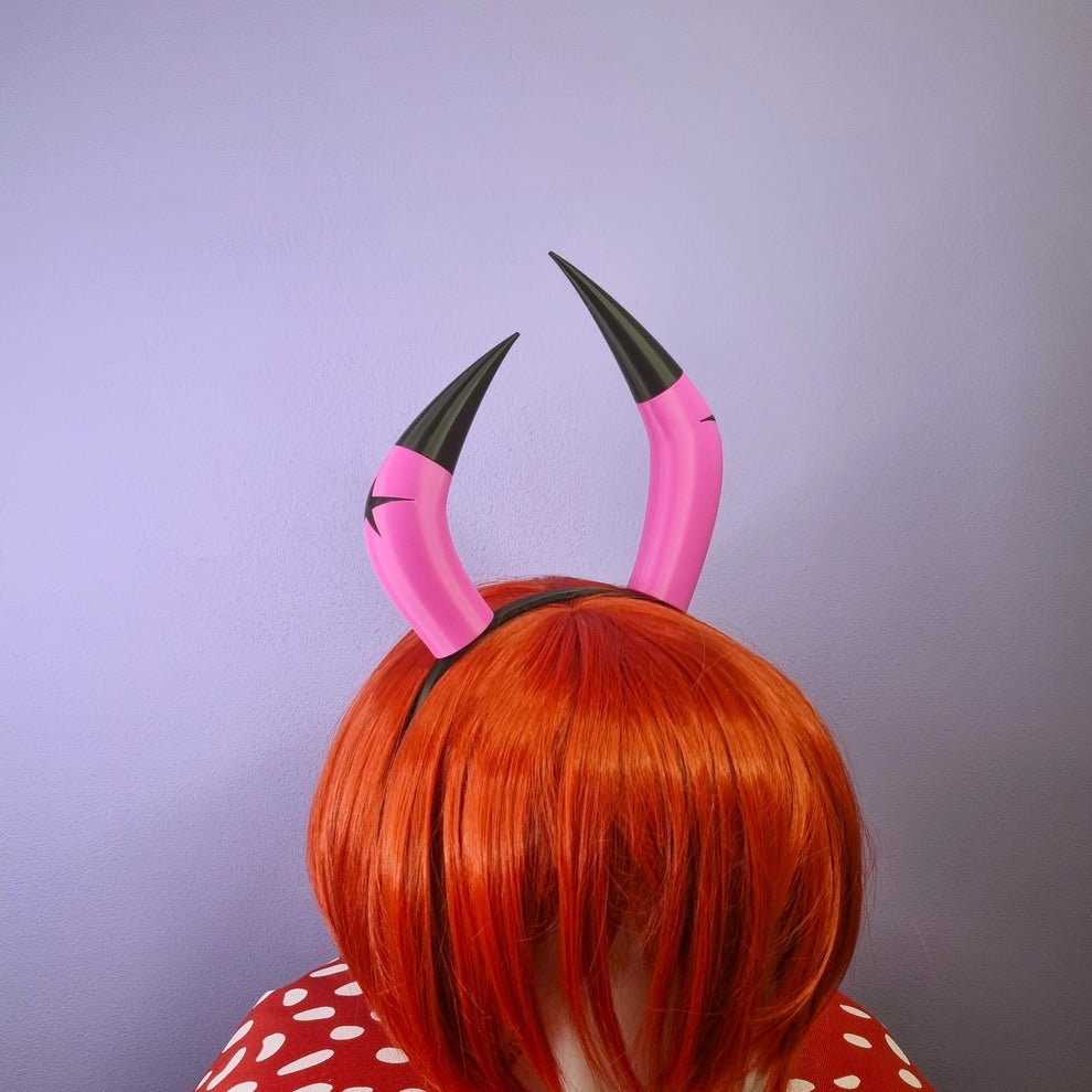 Cosplay horns pink with black star – Spicy Cat Crafts